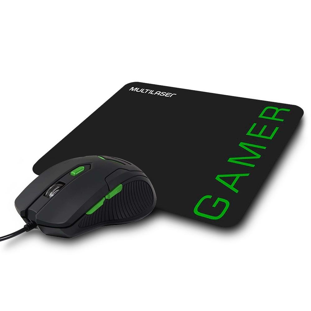 Kit Gamer Multilaser Mouse + Mousepad Speed | KaBuM!
