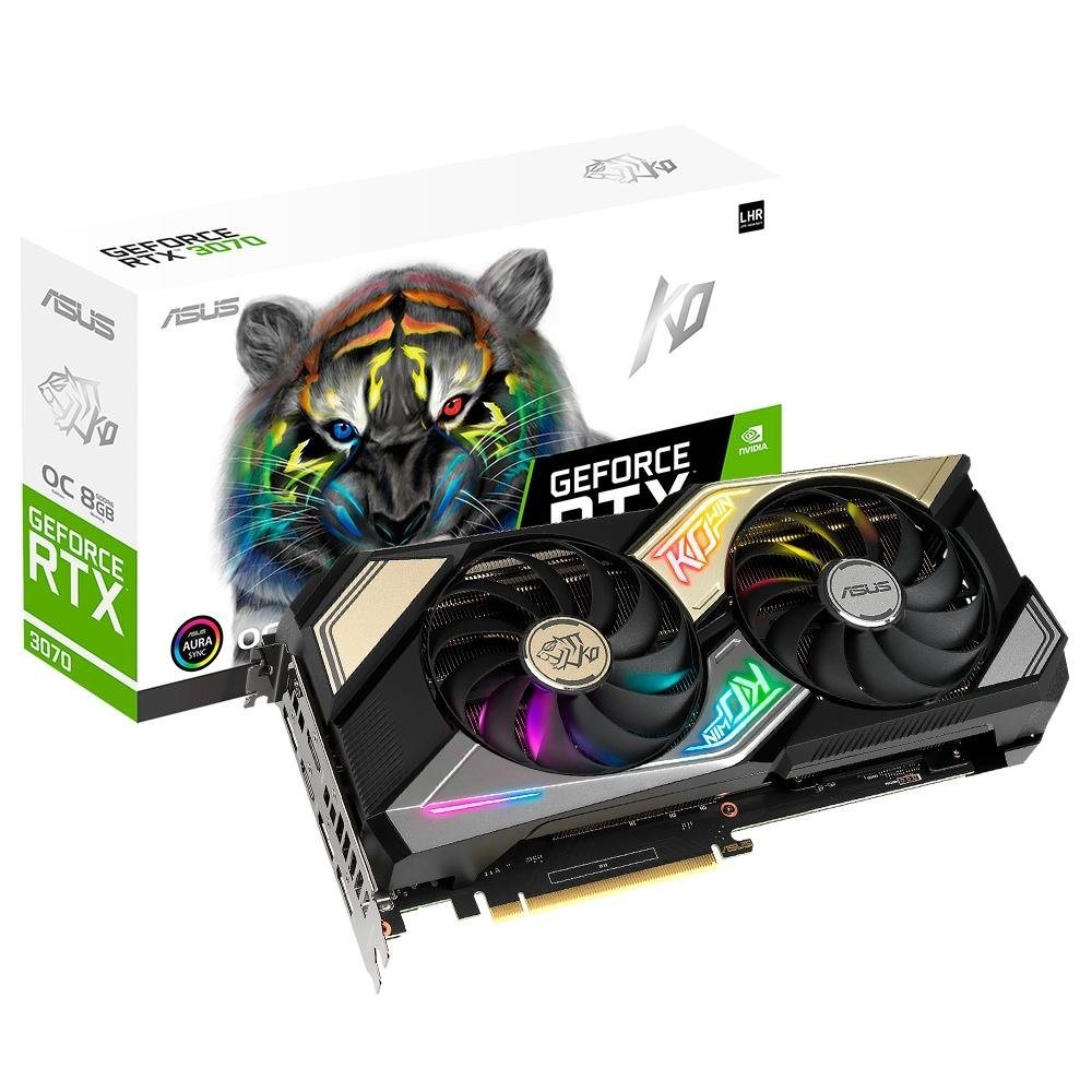 Placa de Vídeo RTX 3070 V2 Gaming Asus KO NVIDIA GeForce, RGB, 14 Gbps ...
