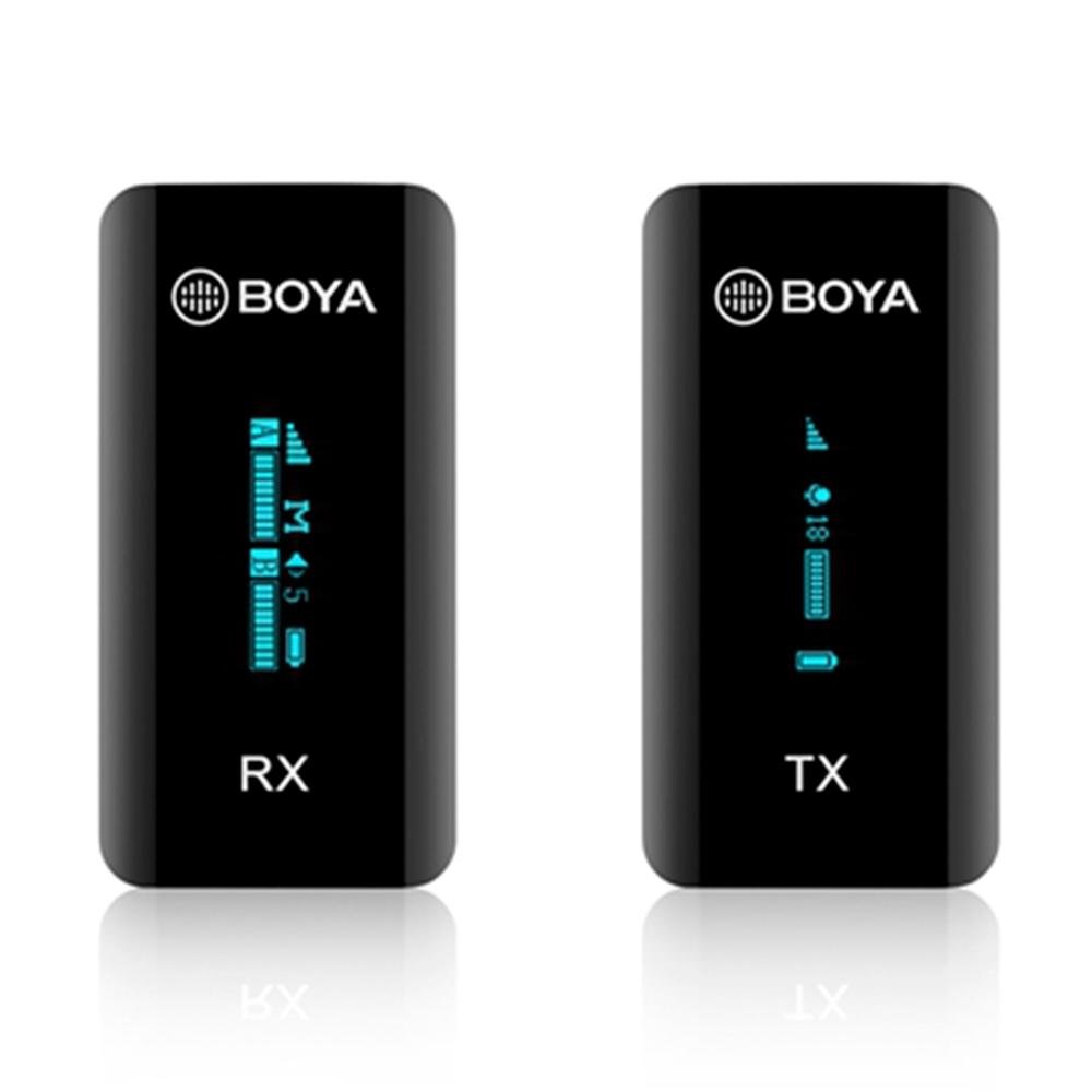 Sistema de Microfone Sem Fio Boya, Display OLED, Preto - BY-XM6-S1