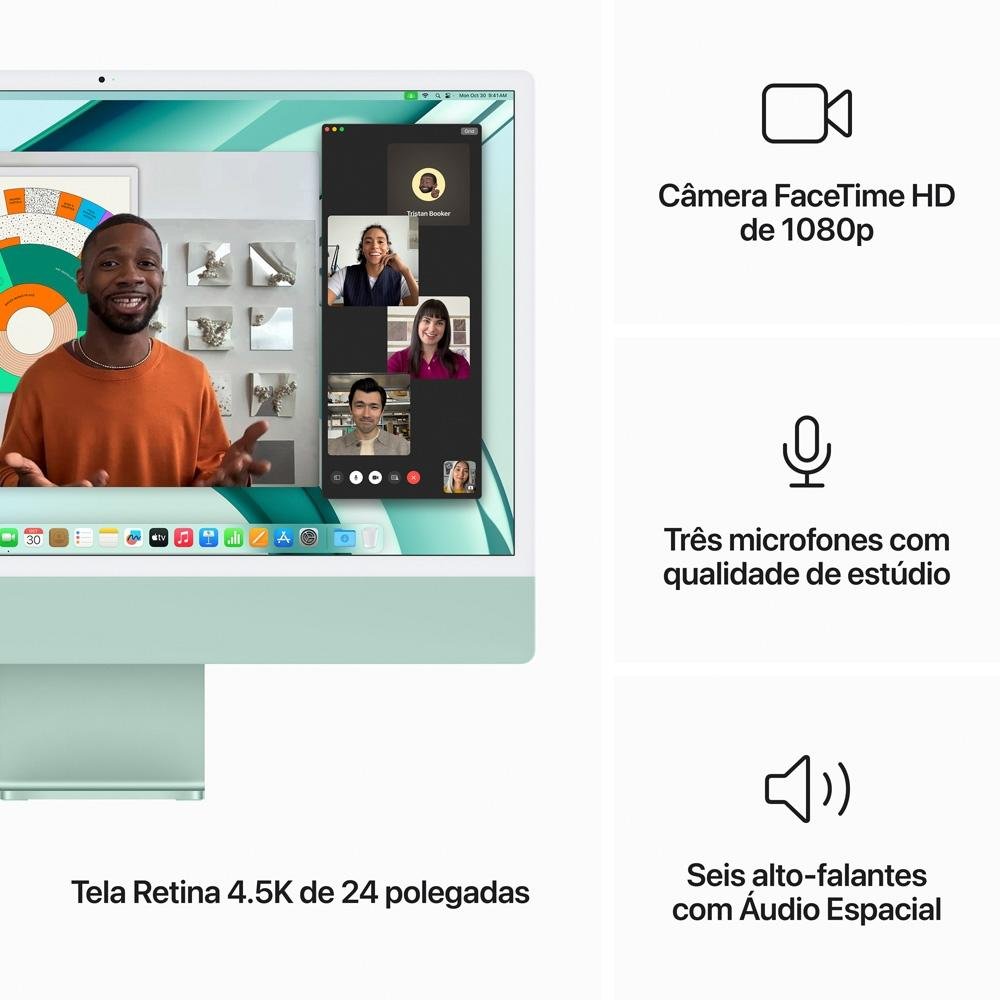 iMac Apple Tela Retina 24" 4.5K, Chip M3 | KaBuM!