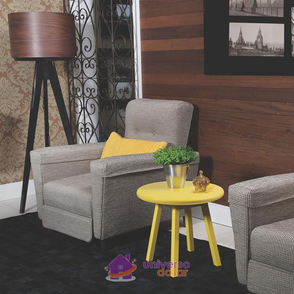 Mesa Lateral Tramontina Modelo M Cor Azul com Tampo Redondo Tramontina