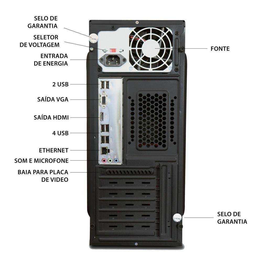 PC Completo I3, 8GB, SSD 240GB + Monitor 19" | KaBuM!