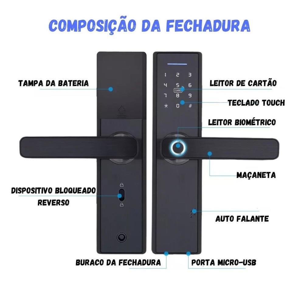 Fechadura Eletrônica Digital Nova Digital KaBuM