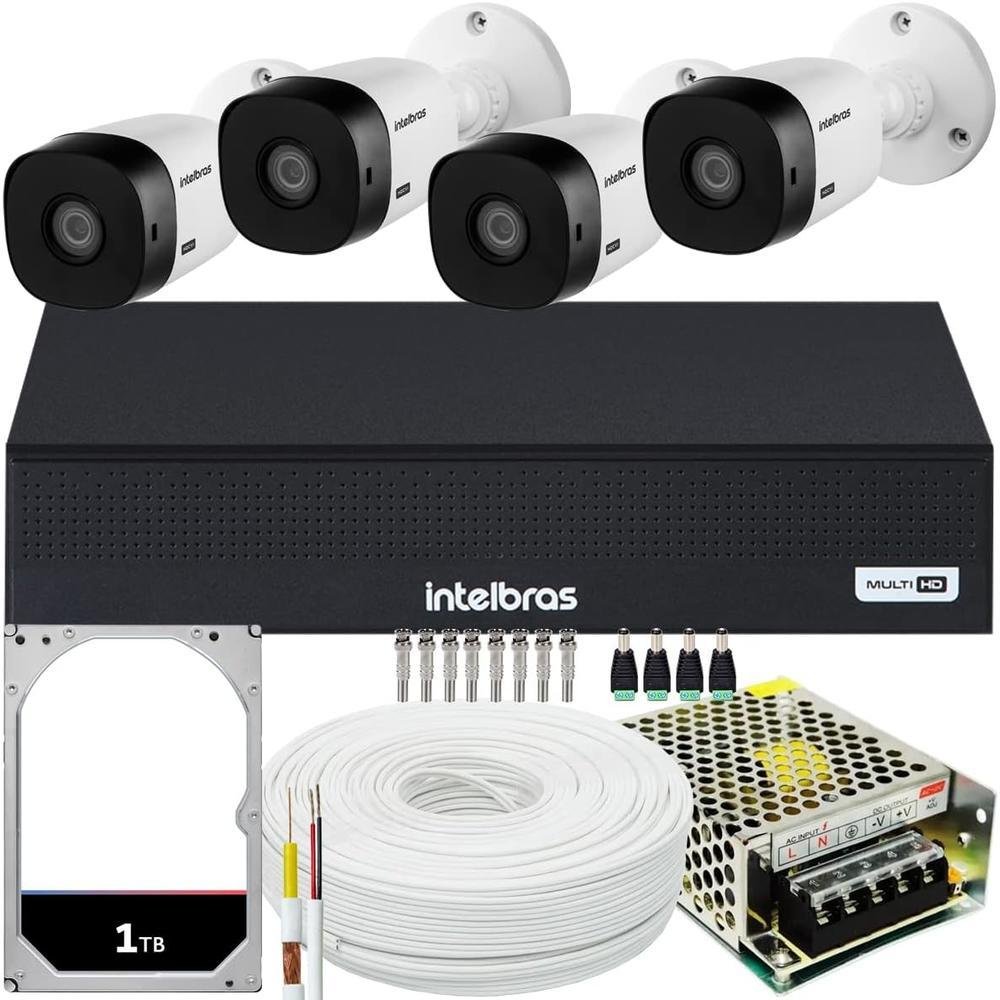 Kit Intelbras 4 Câmeras Vhl 1120 20m HD 1TB KaBuM