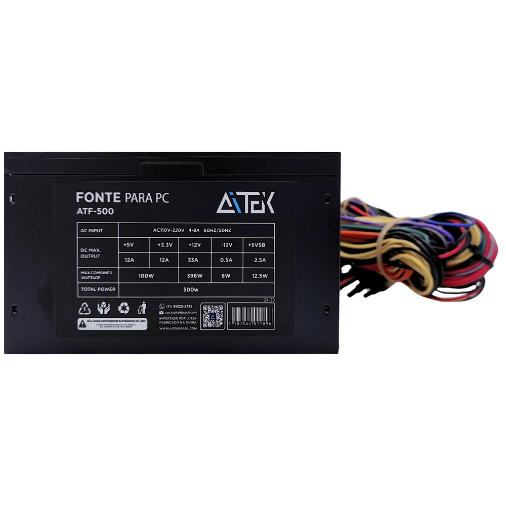 Fonte Para PC 500w Aitek ATF500